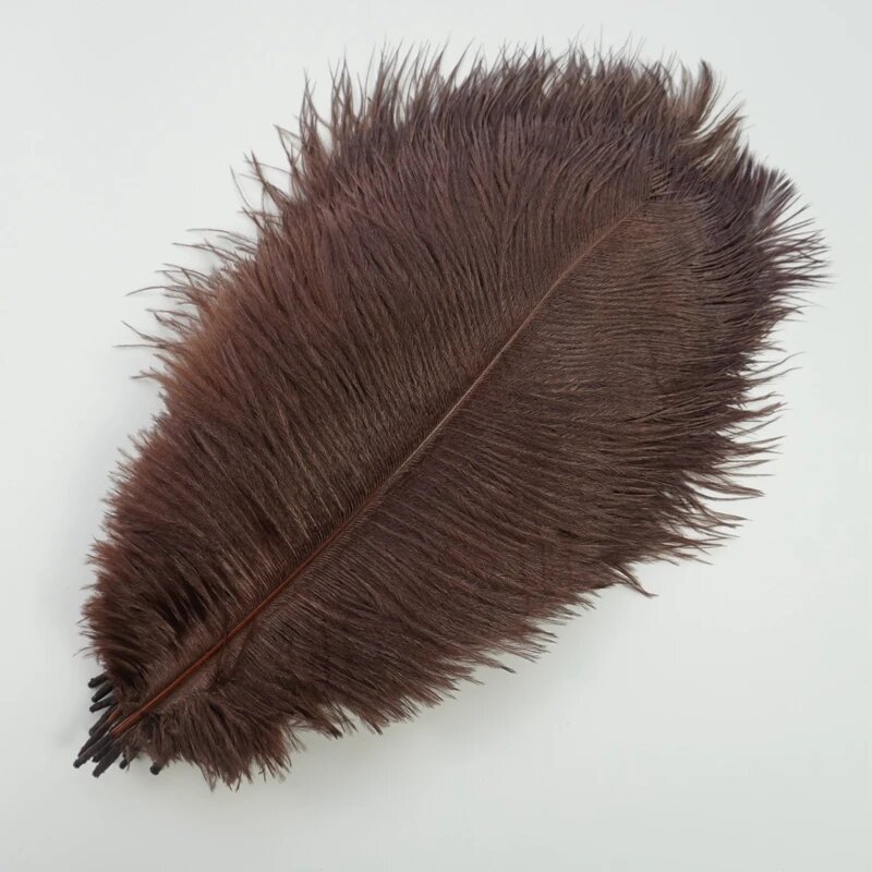 Коричневые страусиные перья, Dark Brown, 1 шт.