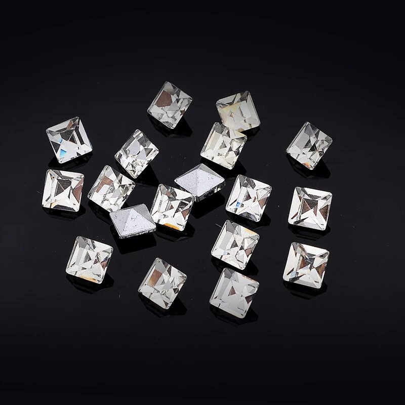 20 шт./упак. 3 мм квадратный заостренный задний кристалл со стразами, блестящие стразы, стеклянный камень для дизайна ногтей, ремонт ювелирных изделий, украшения «сделай сам»