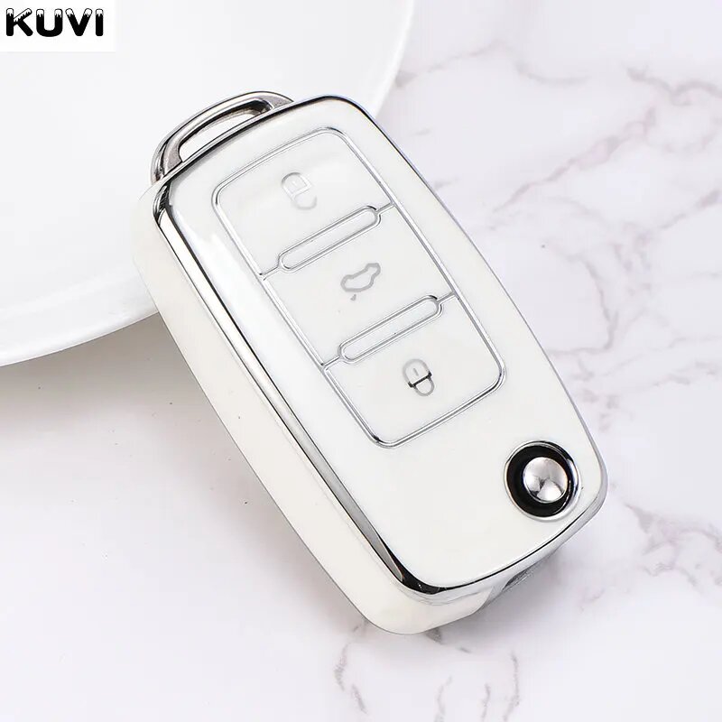 Горячая Распродажа: Чехол Для Автомобильного Ключа Из ТПУ Для VW Volkswagen Polo, Tiguan, Passat, Golf MK, Jetta, Skoda Kodiaq
