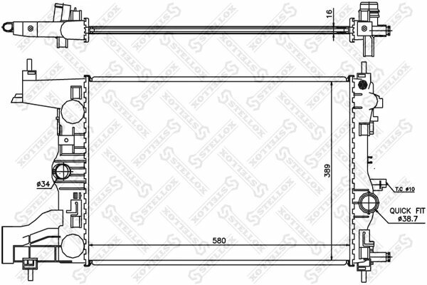Радиатор системы охлаждения Stellox 10-26032-SX