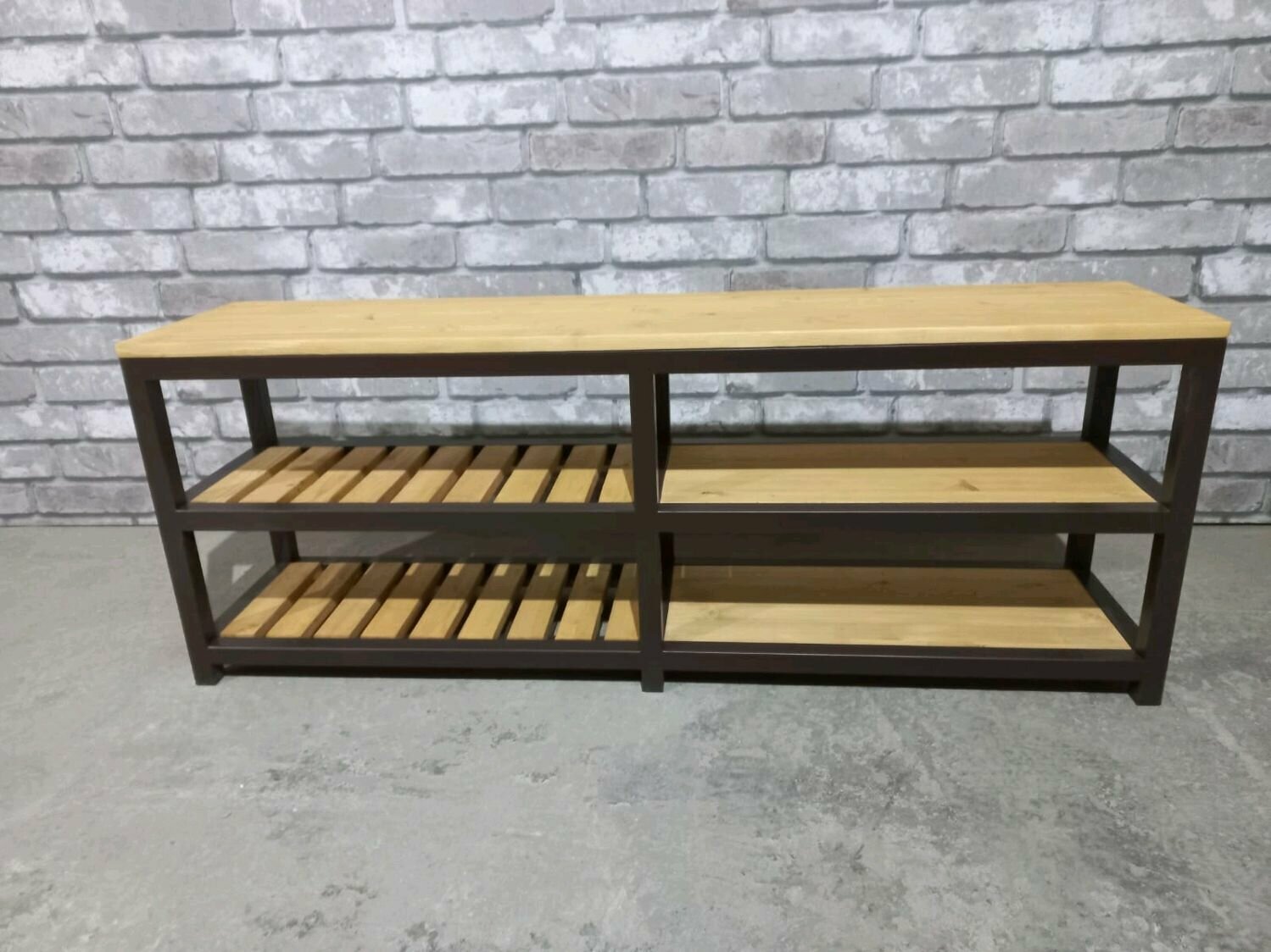 Скамейка для обуви "EasyLOFT" в стиле лофт, в прихожую, 120х30х50 см.
