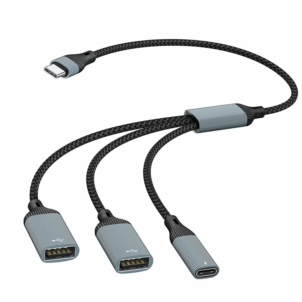Разветвитель Type C поддерживает зарядку мощностью 60 Вт-1 USB 2