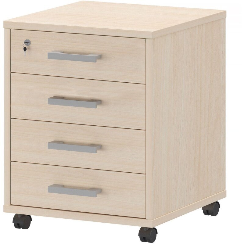 Тумба подкатная КНР 4 ящика, цвет бук, 440х450х600 мм, с замком