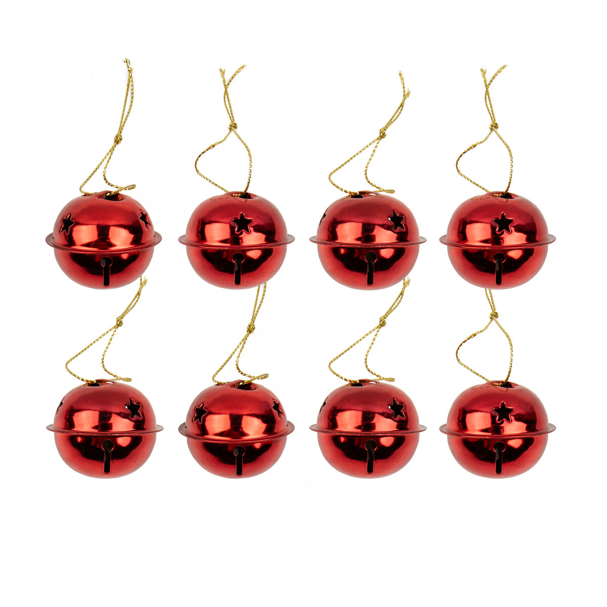 SNOWEEKON' SNW-H225-NY36 Набор бубенчиков 4 см, 8 шт. №02 под серебро для творчества