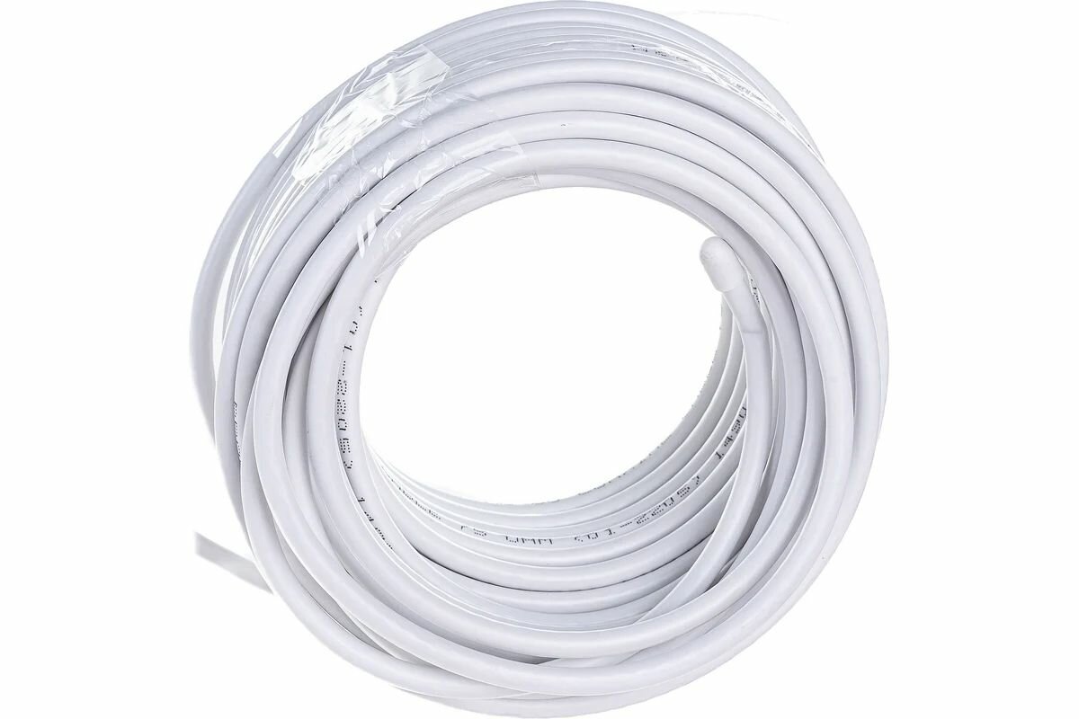 Коаксиальный кабель PROCONNECT RG-6U, 75 Ом, CCS/Al/Al, 48%, бухта 20 м, белый 01-2205-20