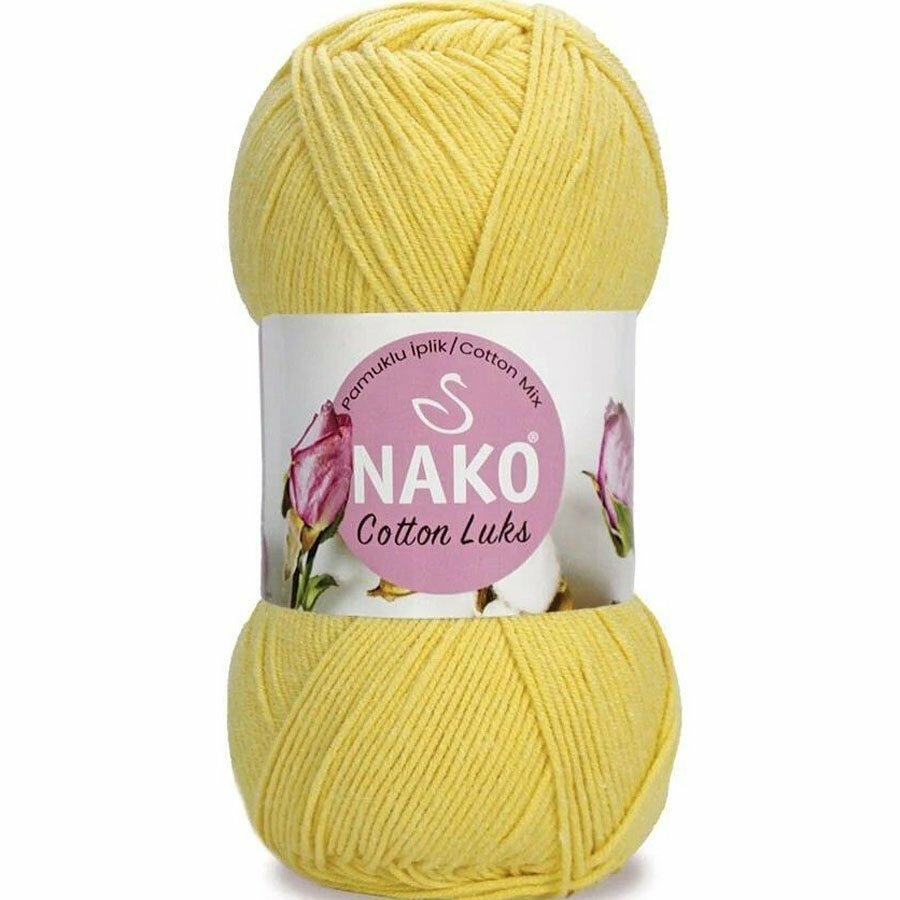 Пряжа Nako COTTON LUKS 97554 лимон (5 мотков)