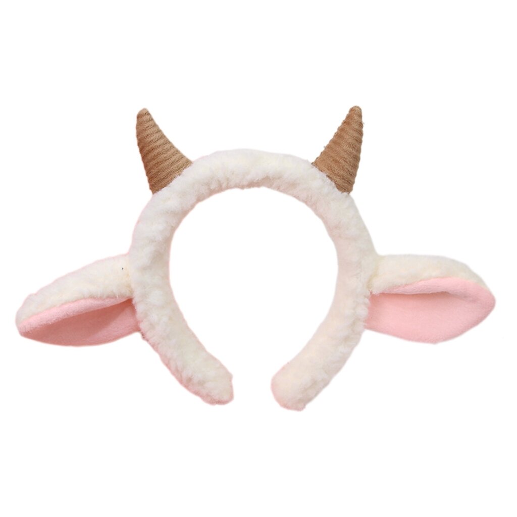 Lovely Plush Sheep Ear Headband Cartoon Furry Headband Party Stage Costume Headdress Adult Child Cosplay Party Headgear