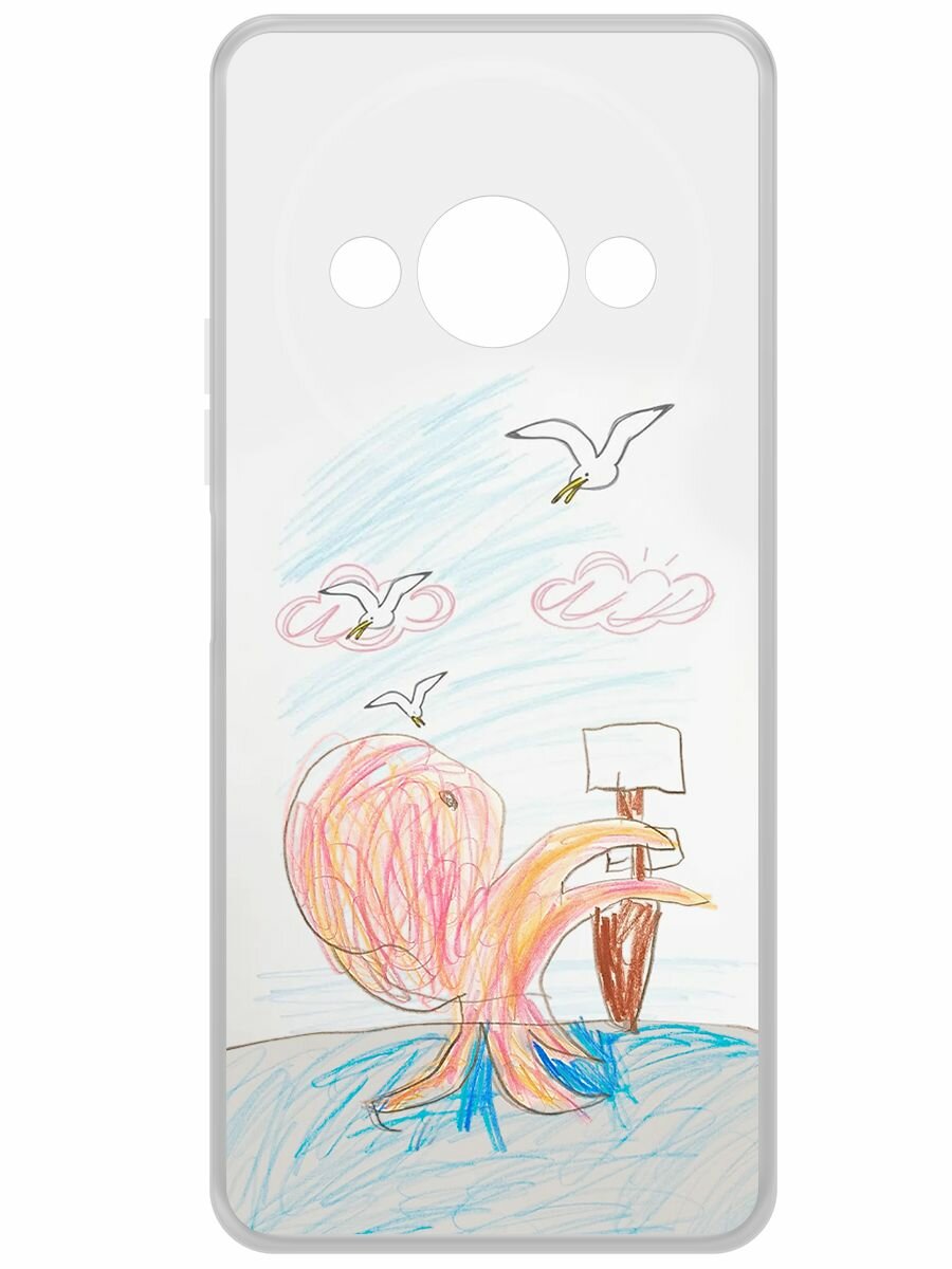 Чехол-накладка Krutoff Clear Case Кракен для Xiaomi Redmi A3x