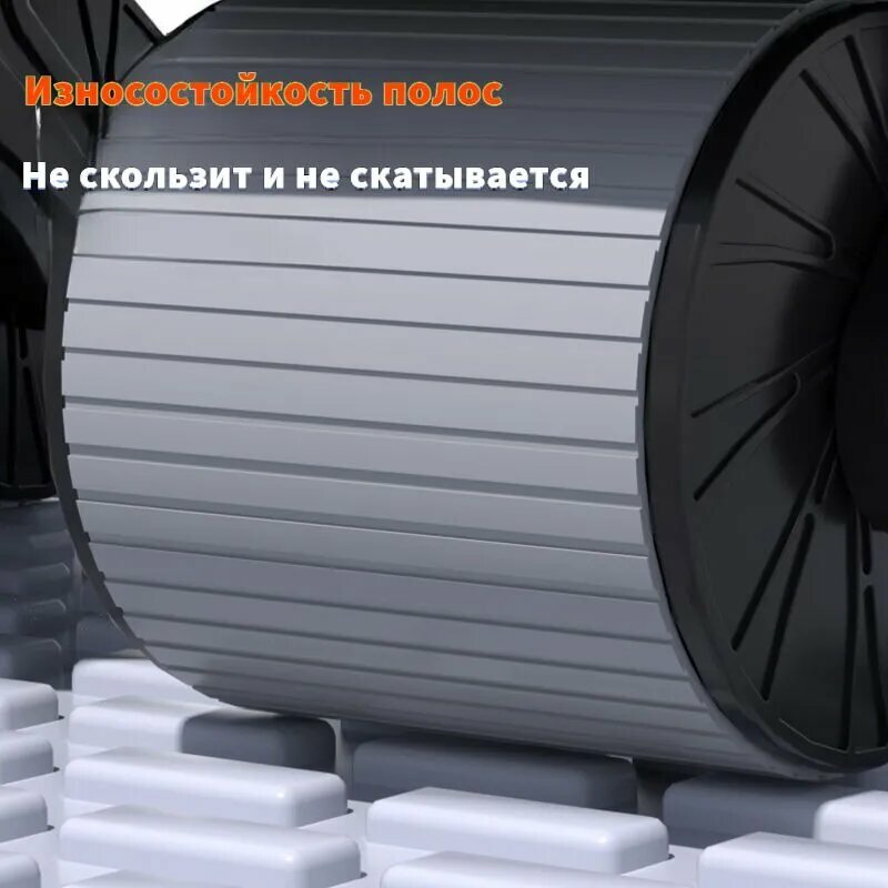 Ролик для пресса, с возвратным механизмом, с ковриком для колен, черный