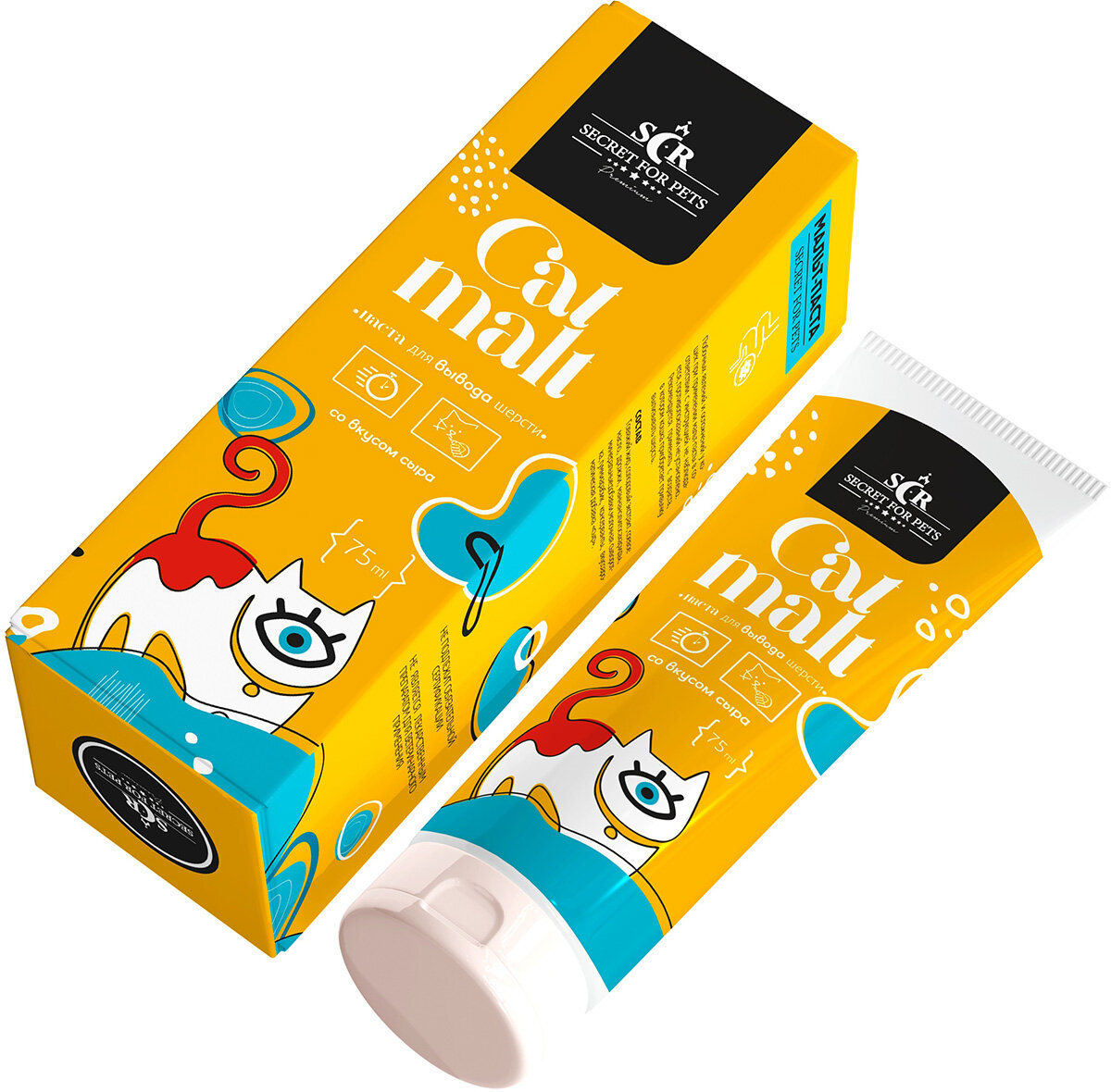 SECRET паста для собак и кошек для вывода шерсти с сыром 75 мл (1 шт)