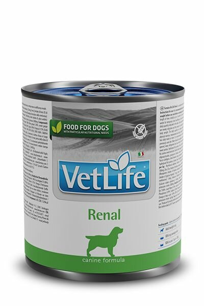 Фармина VET LIFE NATURAL DIET DOG RENAL Консервы для собак при заболеваниях почек 300г (2826)