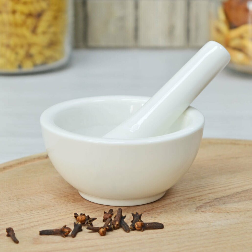 Ступка фарфор «Naturel» 100 мл, аккуратное измельчение специй и трав