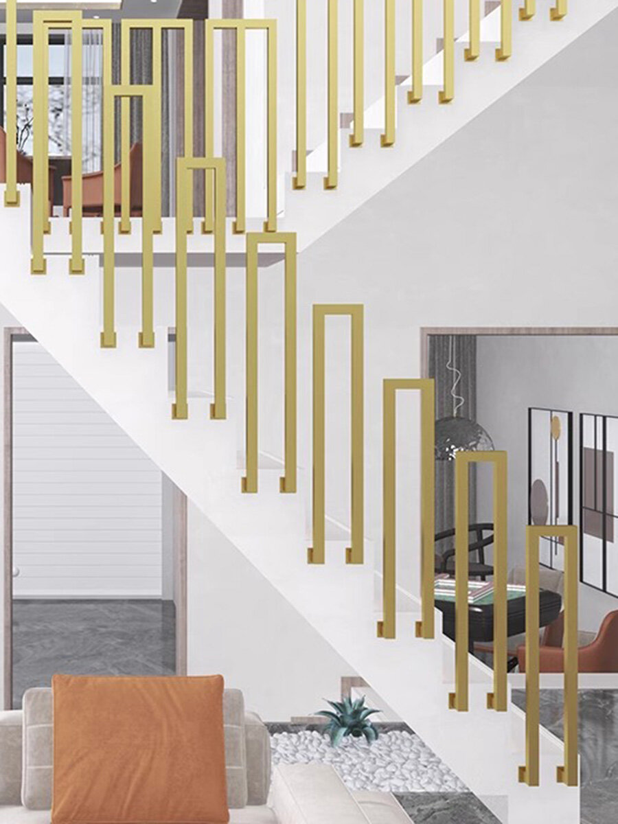 Золотой Напольные Перила в дом ограждение для лестницы - 65/75/85/90/100/120cm Высота
