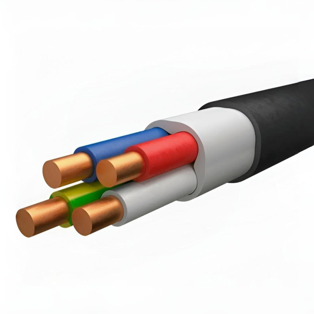 Кабель силовой ВВГнг LS Москабель 4х6 кв. мм, установочный, черный, длина 1 метр