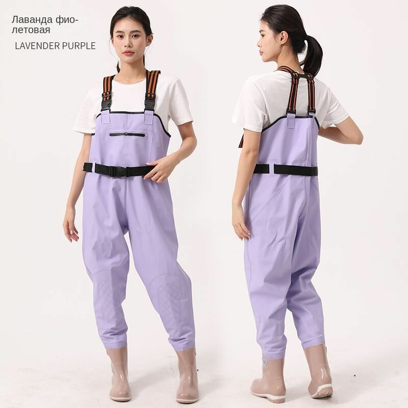 Женский утепленный непромокаемый комбинезон, штаны для рыбалки и прогулок на природе,38, фиолетовый,38