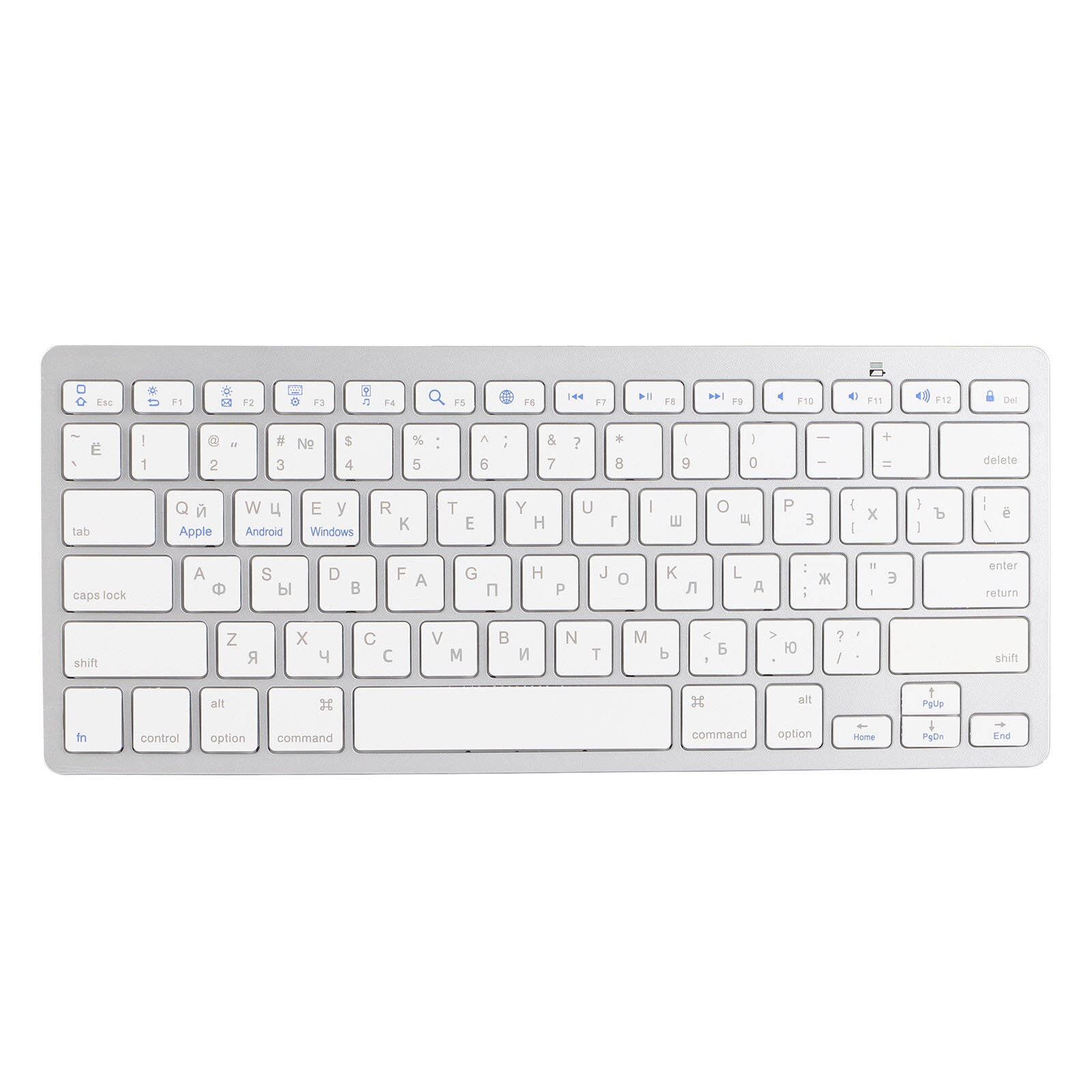 Wireless Keyboard Mini 78 Keys Ultra Thin Portable White Computer Keyboards for Android OS X IOS WindowsRussian