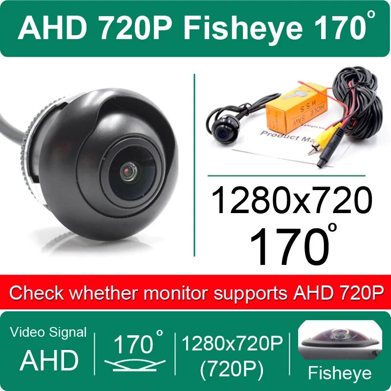 XCGaoon Fisheye 170 градусов AHD/CVBS 720P 1080P Автомобильная передняя боковая камера заднего вида ночного видения Водонепроницаемая парковочная камера автомобиля