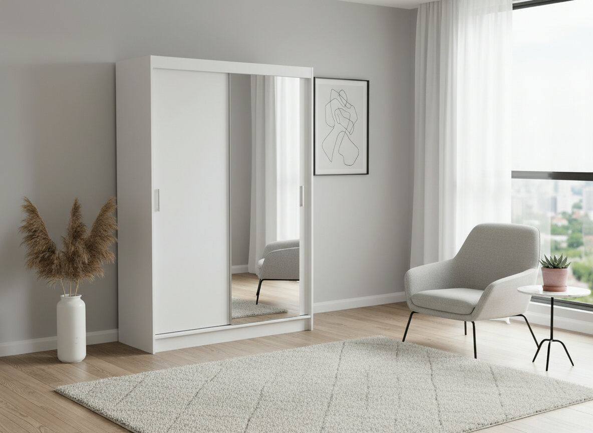Шкаф-купе Амбрелла Белый Фасадный 0101 NEW 120*45*220 см Фиеста Для одежды,