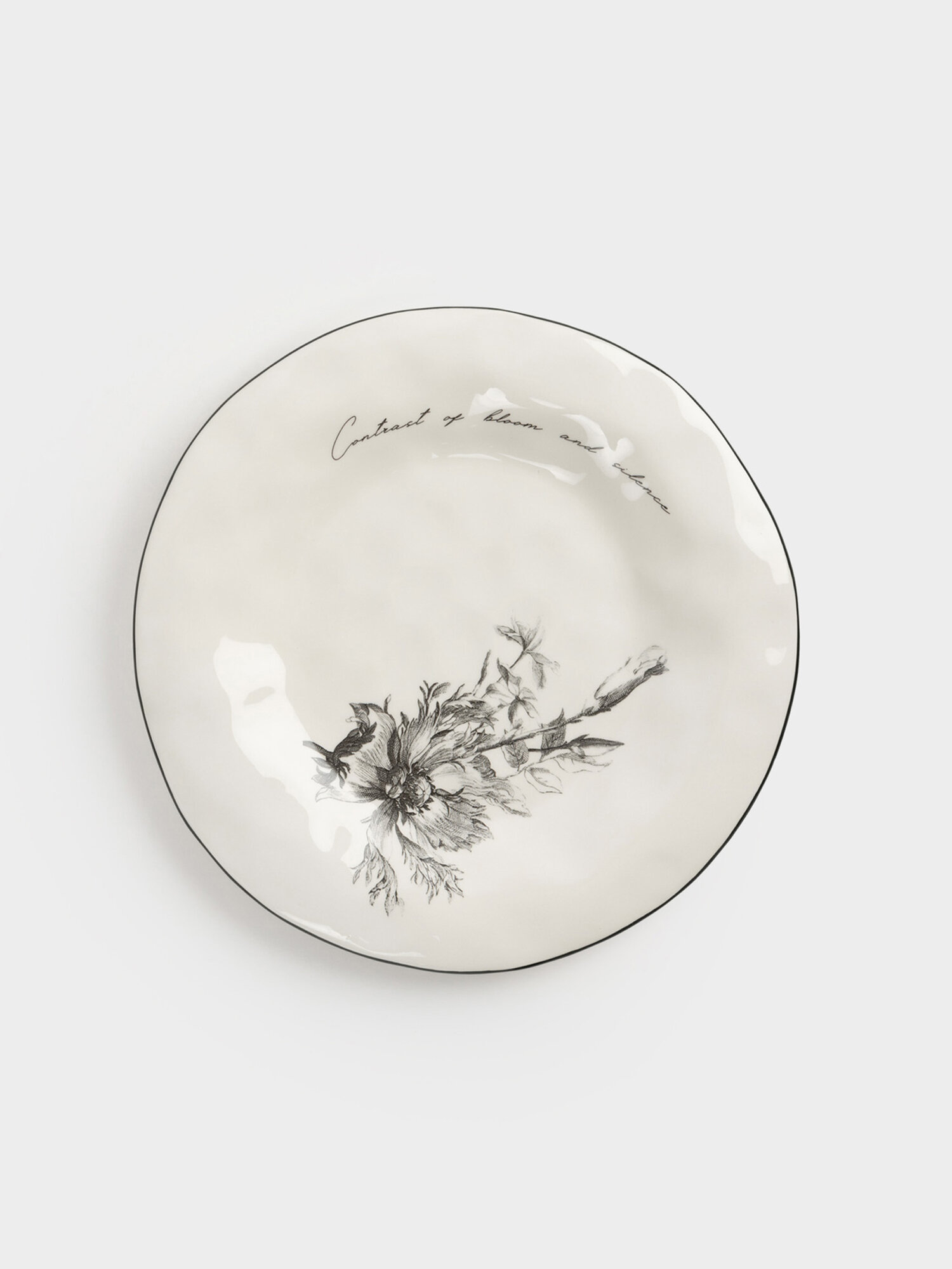 Тарелка обеденная, 28 см, керамика, белая, Графичные цветы, Floria graphic