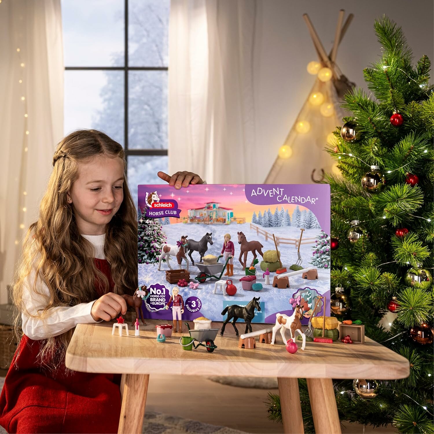 Фигурки Schleich - Адвент-календарь с фигурками HORSE CLUB Выращивание жеребёнка - Шляйх Лошади 99178