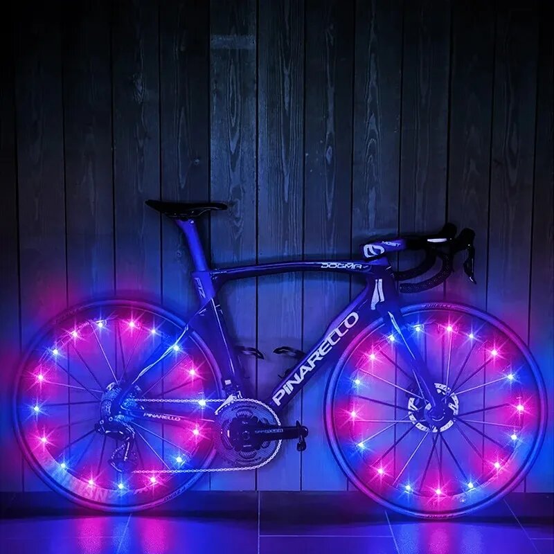 LED фонари для велосипедных колес Фиолетовый, PinkBlue 1PC