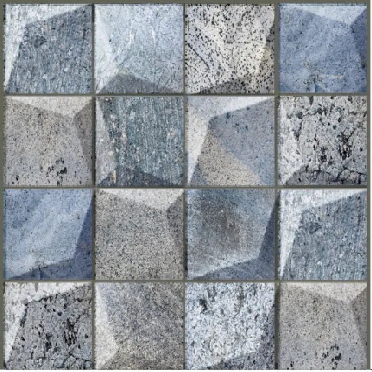 Панели (комплект 10 шт) самоклеющиеся для стен декоративные, 3D, мягкие 30х30 см, толщина 3 мм, водонепроницаемый, Материал ПВХ, мрамор(синий)