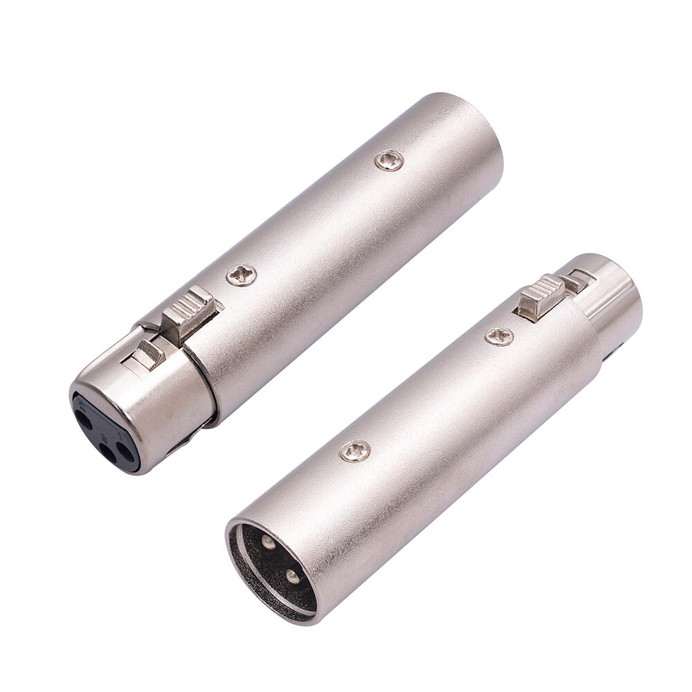 2pcs Адаптер XLR XLR Мужской-К Женский Адаптер XLR Женский-К Мужской Конвертер Аудио Микрофона Корпус Цинк-АлLOY 3 Пин Женский Кабельный Адаптер