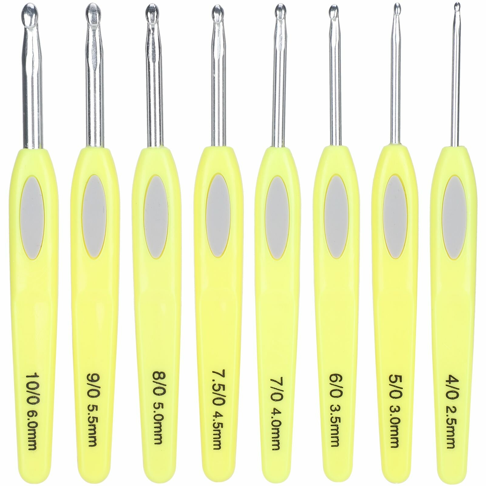 8 шт. набор эргономичных крючков для вязания крючком с резиновой ручкой, свитер, вязальные швейные инструменты, белый наконечник