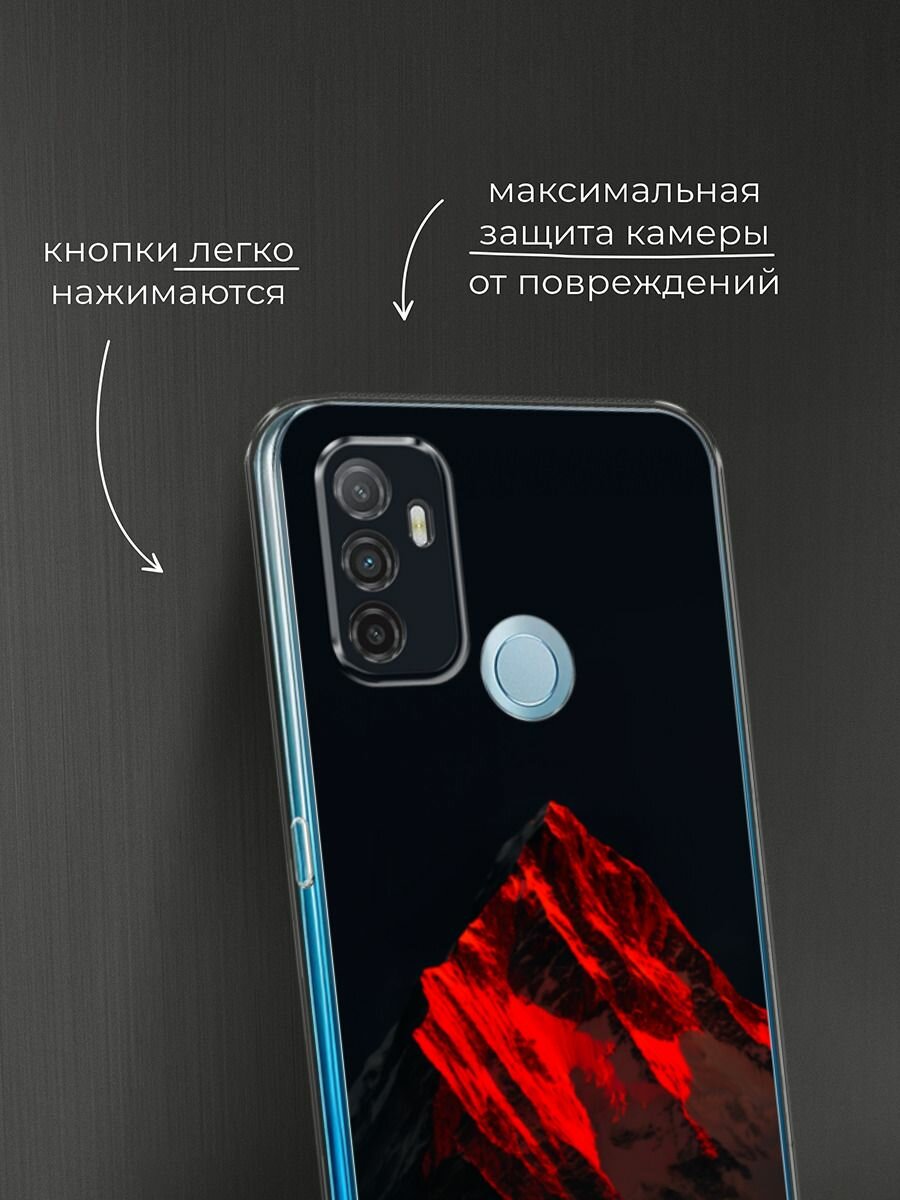 Силиконовый чехол на Oppo A53 / Оппо А53 с принтом Красная гора — фото 1