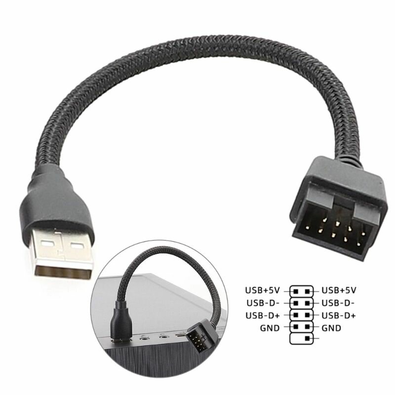 Разъем USB A к 9-контактному кабелю-адаптеру материнской платы 9PIN