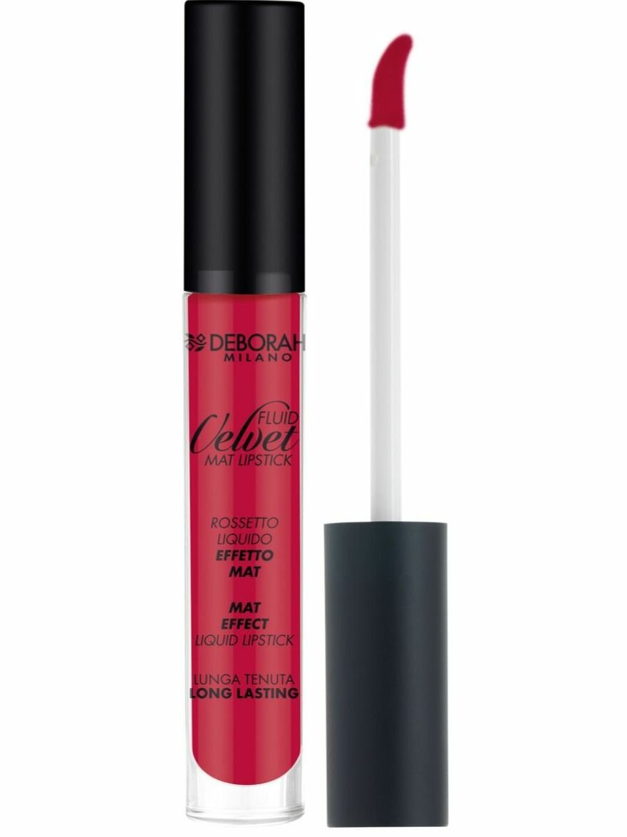 Deborah Milano Помада для губ тон 21 Красный мак FLUID VELVET MAT LIPSTICK матовая жидкая 4.5 г.