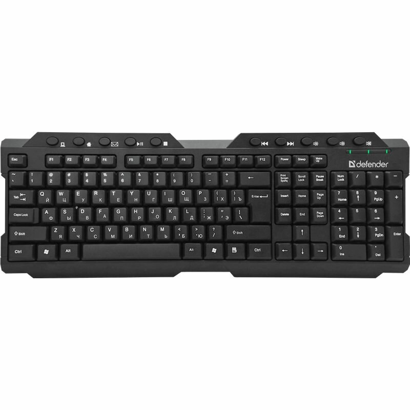 Клавиатура беспроводная для пк Defender Element HB-195 RU, черный, мультимедиа