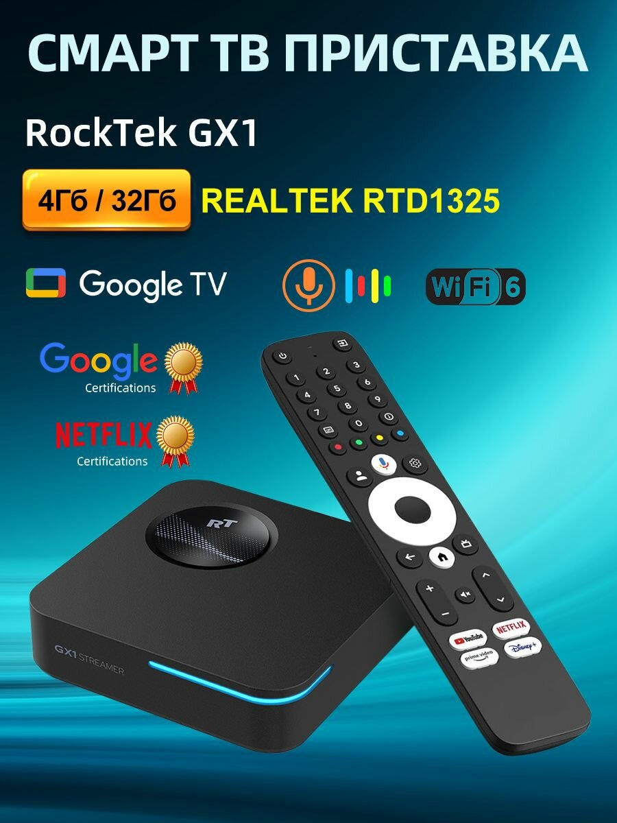 ТВ приставка RockTek GX1 4ГБ/32ГБ