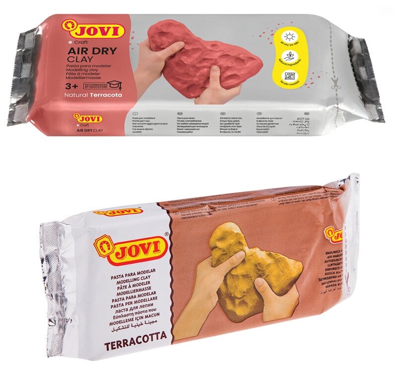 2 шт. Паста для моделирования JOVI, отвердевающая, терракотовый, 1кг, вакуумный пакет