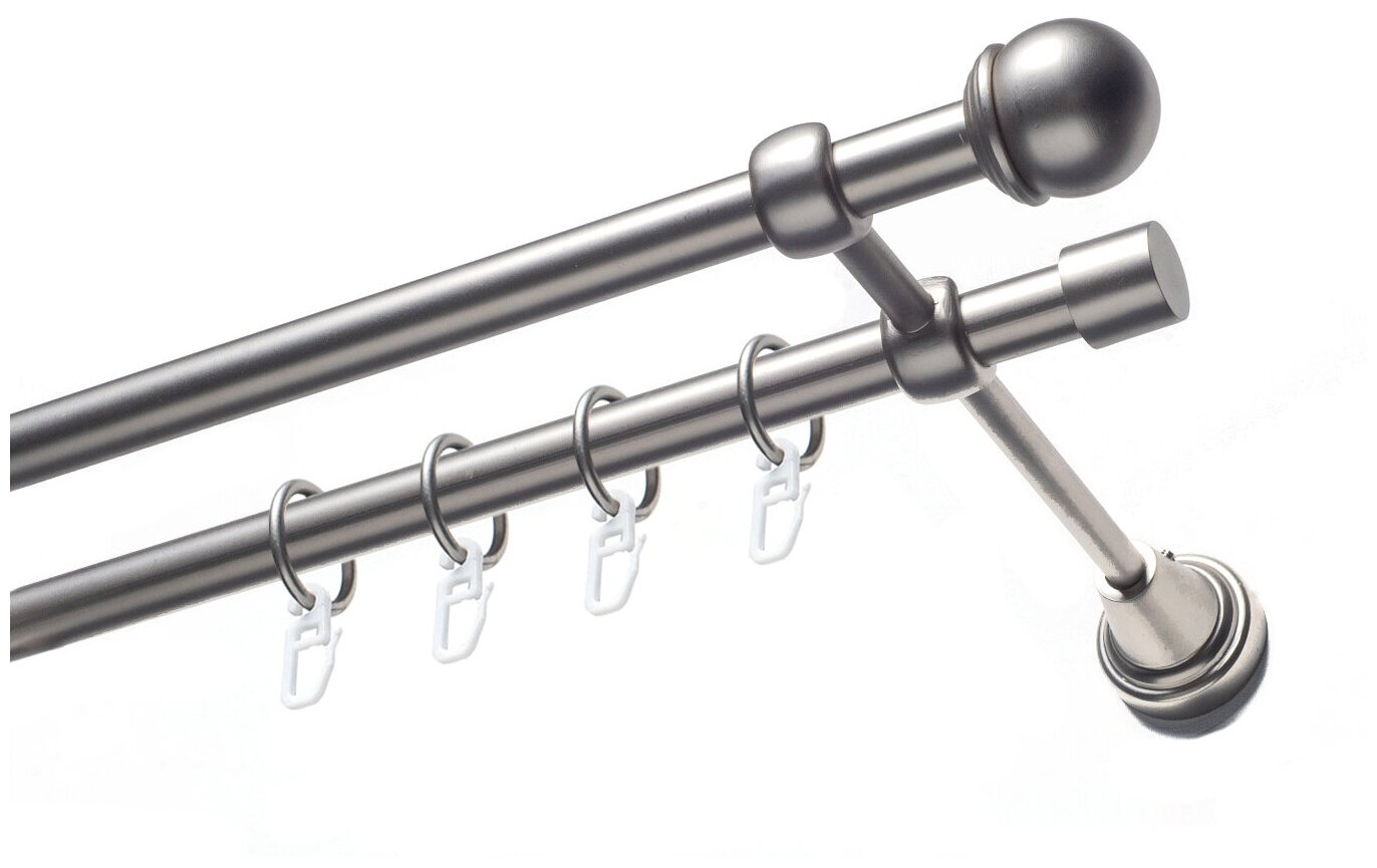 Карниз для штор 2,8 метра AICITY16 сфера 21 хром матовый