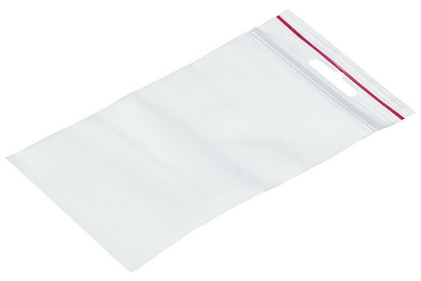 Пакет с замком (Zip Lock) с европодвесом 8 х 12 см, 60 мкм, 100 шт/уп 1218112
