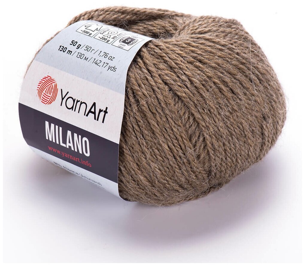 Пряжа YarnArt Milano 855 (5 мотков по 50г/130м) натуральный тёмный