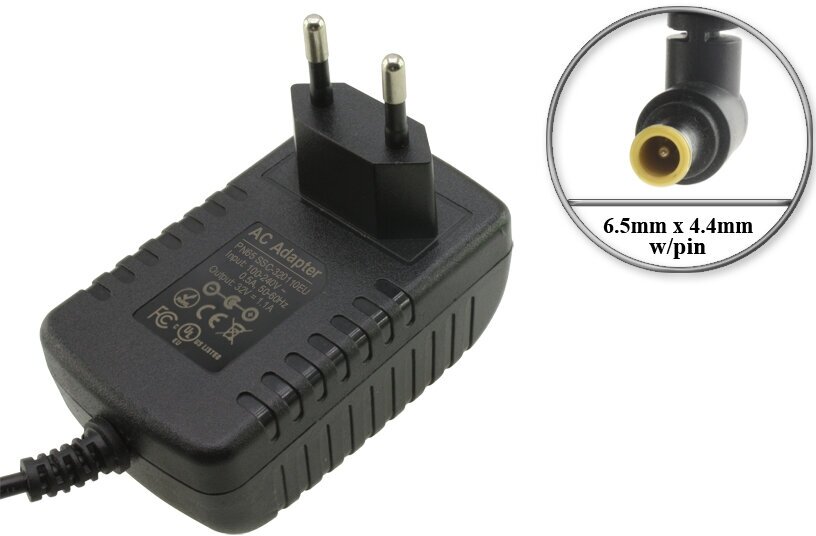 Адаптер (блок) питания 32V, 1.1A,6.5mm x 4.4mm (SSC-320110EU), для зарядки беспроводного пылесоса Bissell 2602D ICON Pet