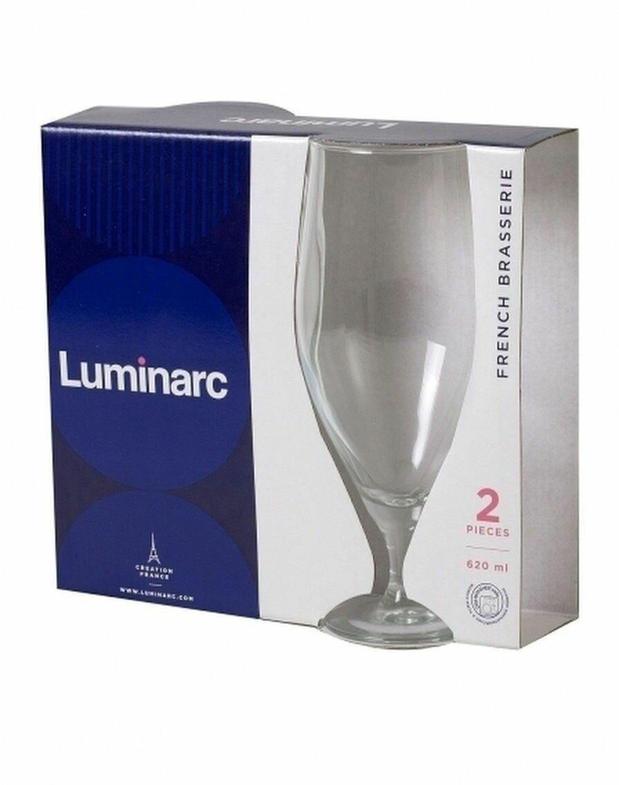 Набор 2 бокала для пива Luminarc французский ресторанчик 2шт 620мл стекло посуда подарок
