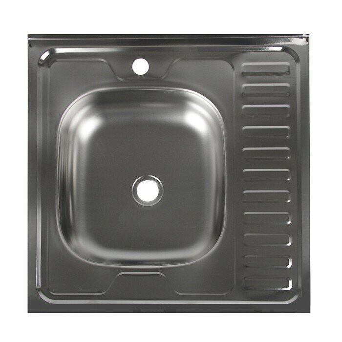 Мойка кухонная 'Владикс', накладная, без сифона, 60х60 см, левая, нержавеющая сталь 0.4 мм