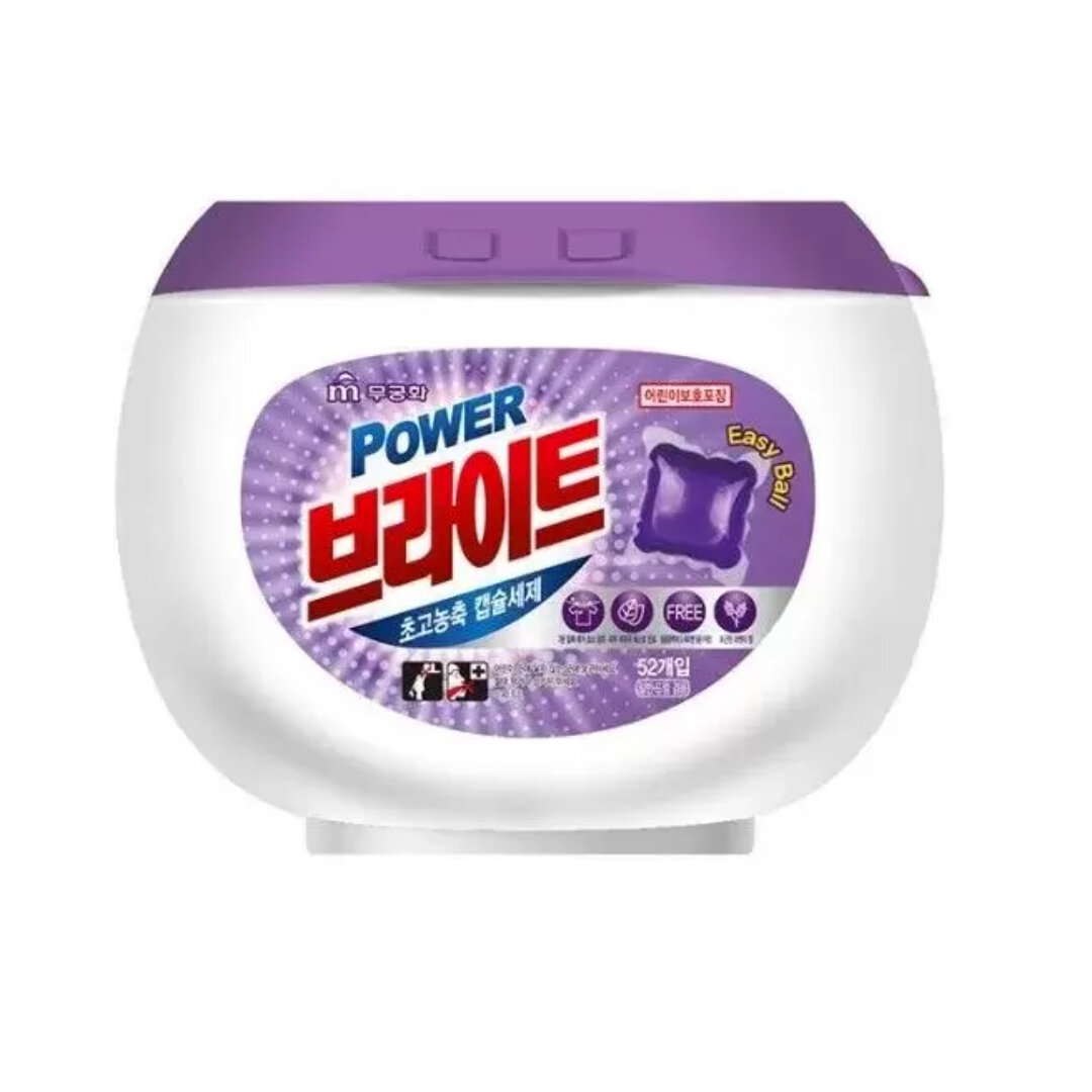 Капсулы для стирки Mukunghwa Power Bright Ultra-Concentrated, лаванда, 52 шт.