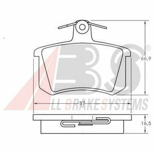Комплект тормозных колодок Abs 36818 для Alfa Romeo 156 (1997-2006), Alfa Romeo 164 (1987-1998), Alfa Romeo 166 (1998-2007)