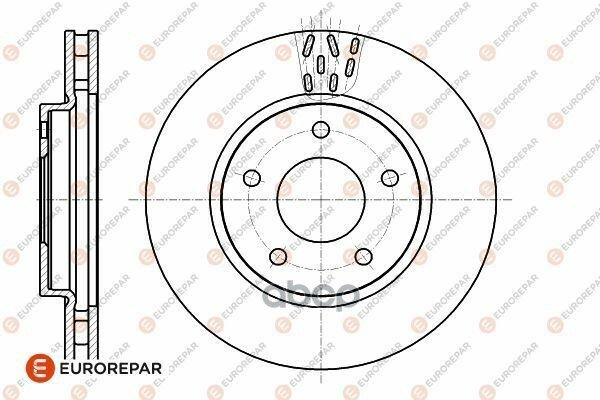 Диск тормозной MITSUBISHI LANCER 08-/DODGE CALIBER 06- передний вент. D 276мм. EUROREPAR арт. 1642778280