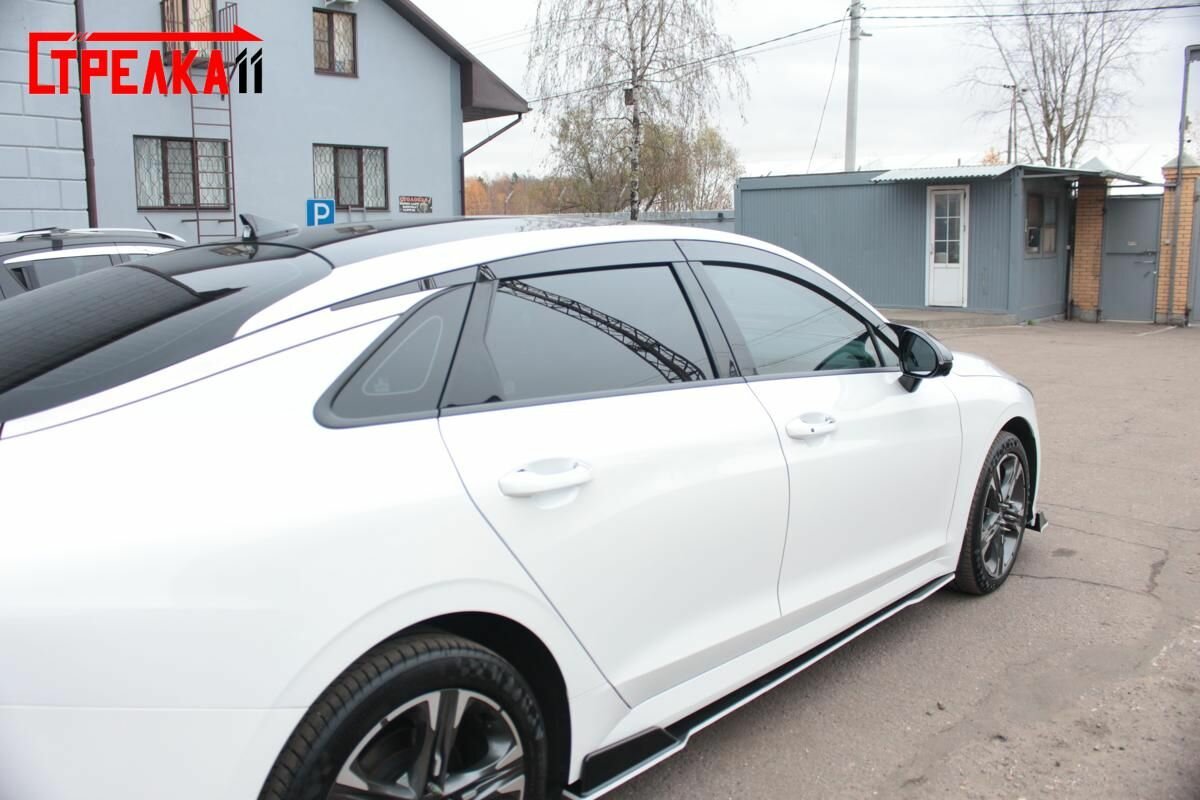 KIA K5 2019-н. в. - 2D Дефлекторы окон черные