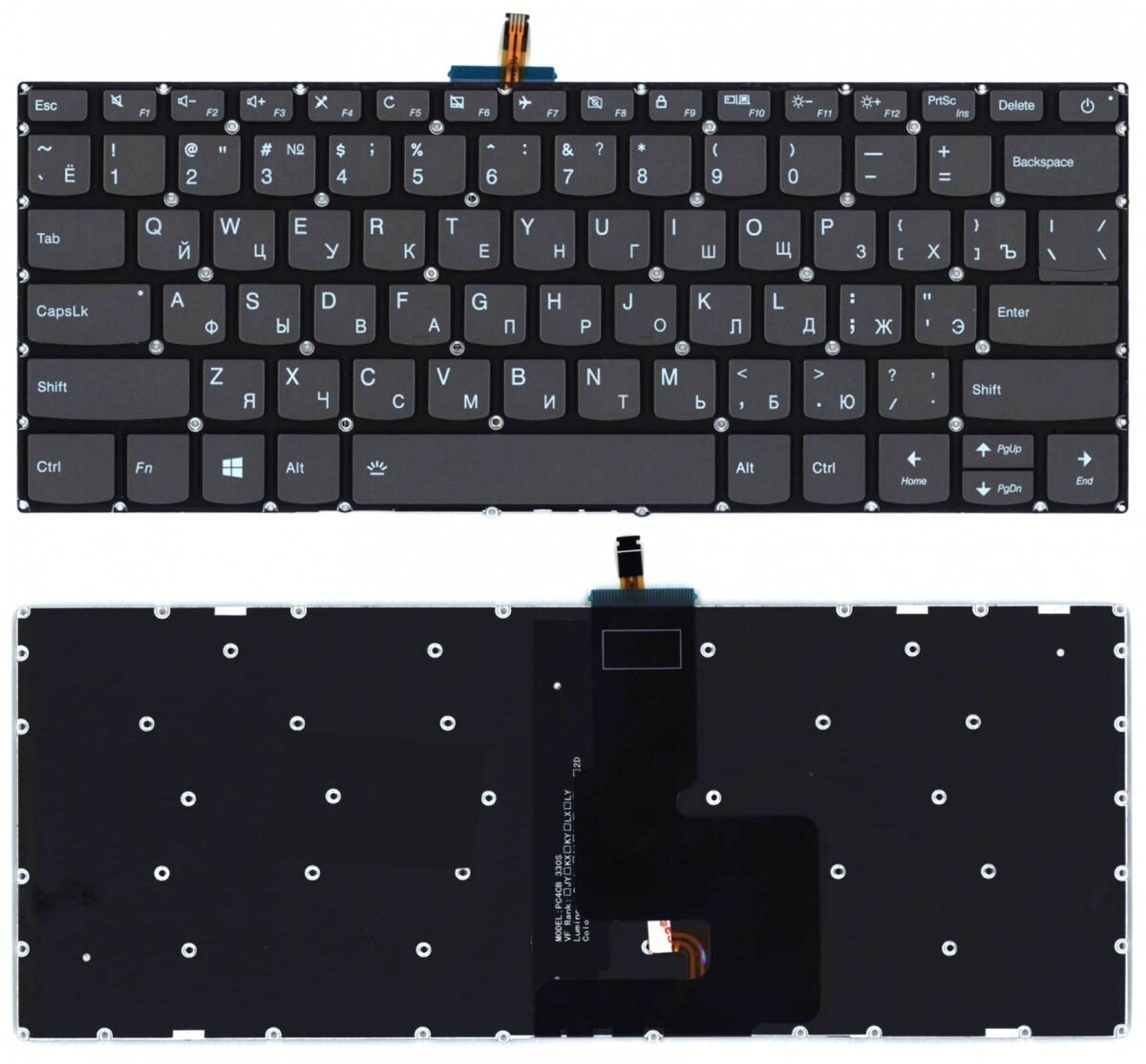 Клавиатура для Lenovo IdeaPad S145-14IGM черная с подсветкой