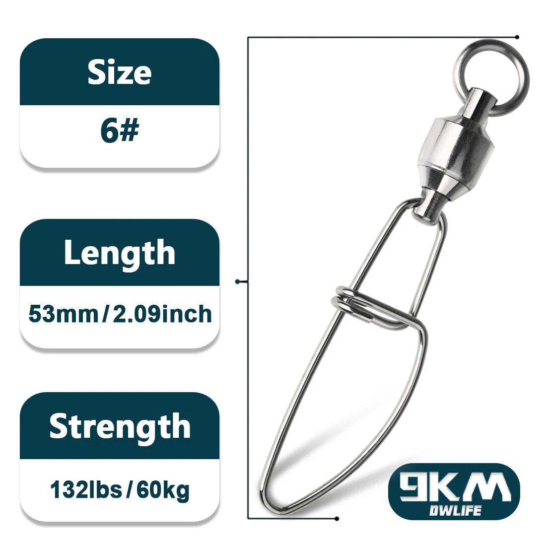 Вертлюг 9KM DWLIFE Size 6 (132LB 53MM)