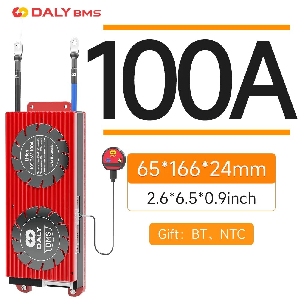 DALY Smart BMS LiFePO4 Аккумуляторная батарея для хранения энергии Li-ion 16S, 100A BT