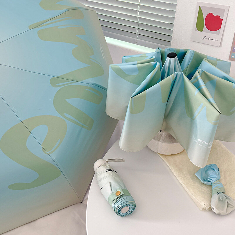 Японский и корейский автоматический зонт для женщин, свежий цветочный дизайн, зонт для защиты от солнца, двойное использование для солнца и дождя, черное покрытие, 50% off зонтов