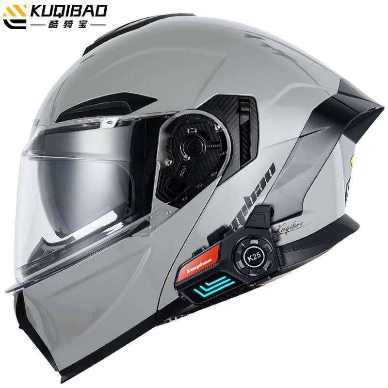 Шлем Chibao K25, с Bluetooth, яркий цементно-серый