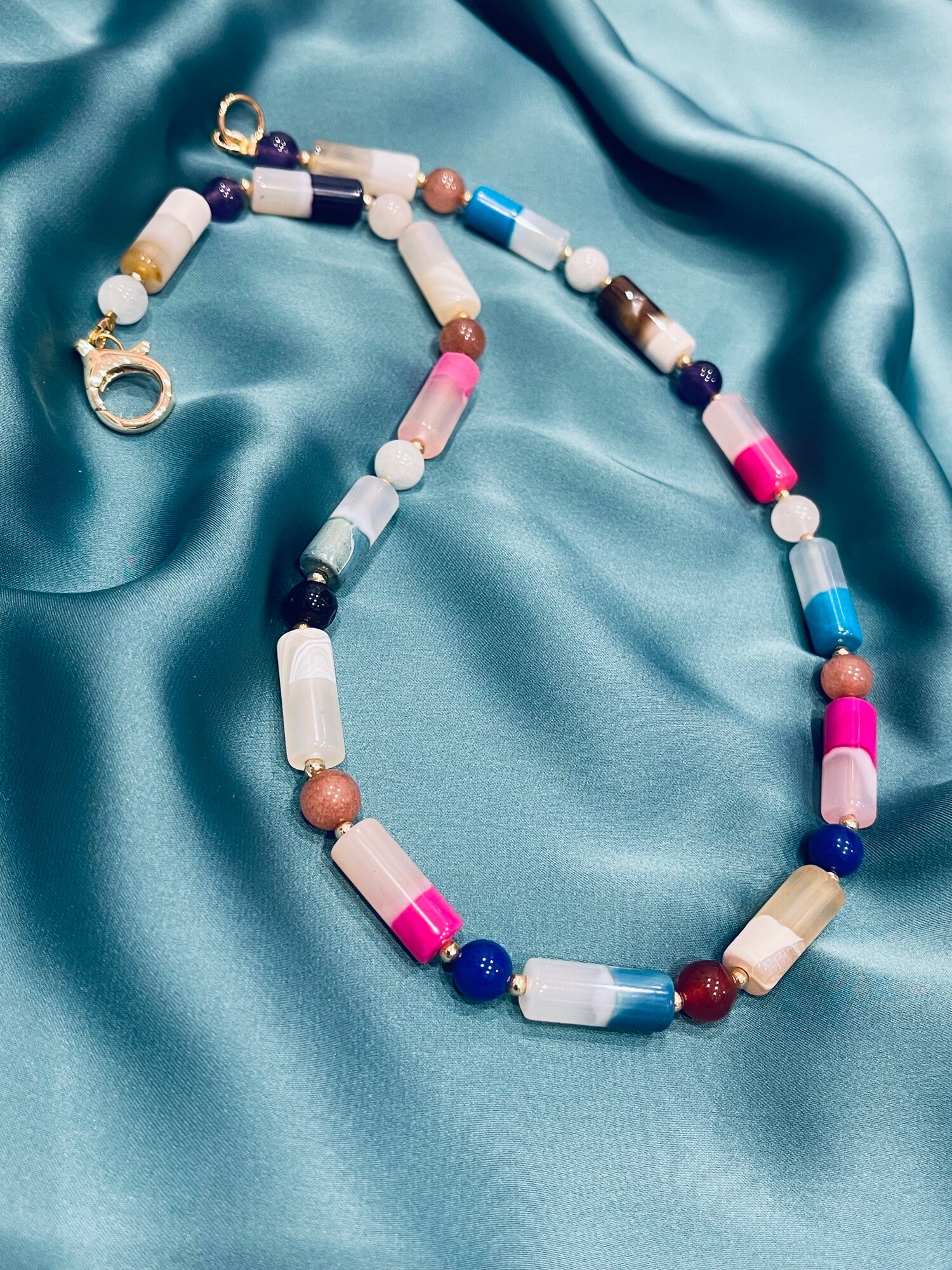 Колье, агат